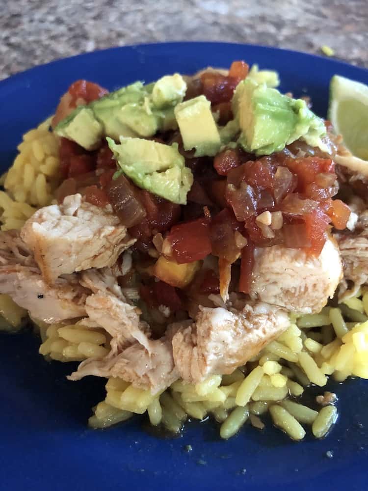 Pico De Gallo Chicken Over Yellow Rice - Saving You Dinero