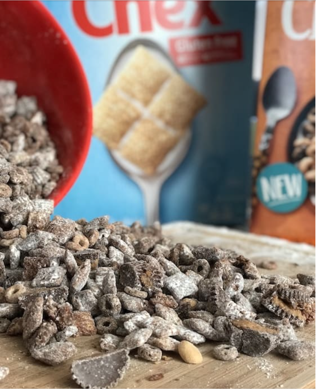 Chocolate Peanut Butter Cheerios & Chex Party Mix Recipe - Saving You ...