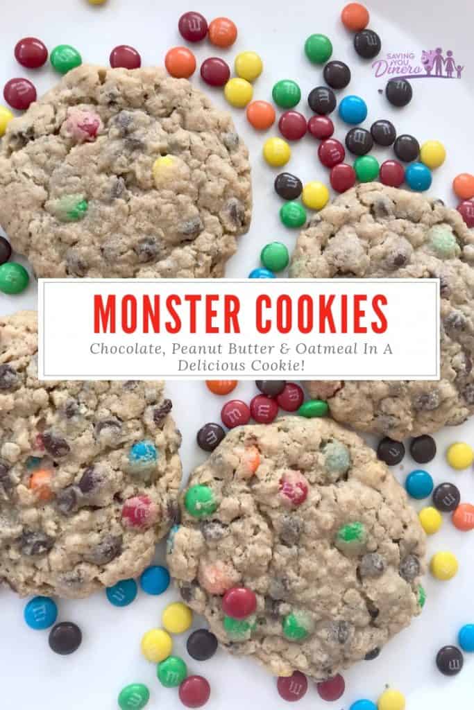 Easy Monster Cookies - Chocolate, Peanut Butter & Oatmeal In A ...