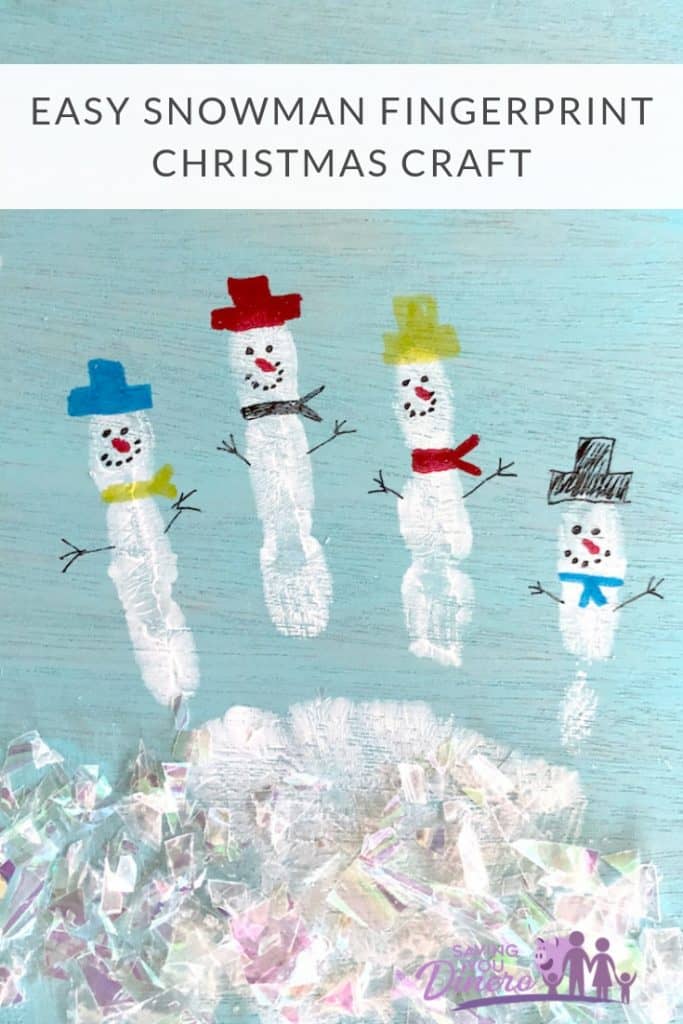 Easy Snowman Fingerprint Christmas Craft - Saving You Dinero