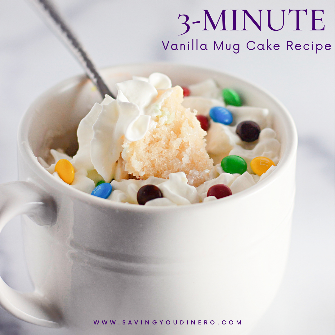 3-Minute Vanilla Mug Cake Recipe - Saving You Dinero