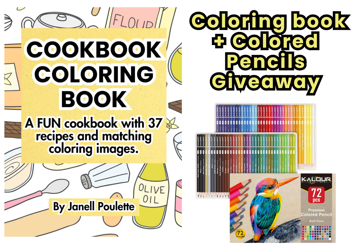 Giveaway - Cookbook Coloring Book + Colored Pencils - Saving You Dinero